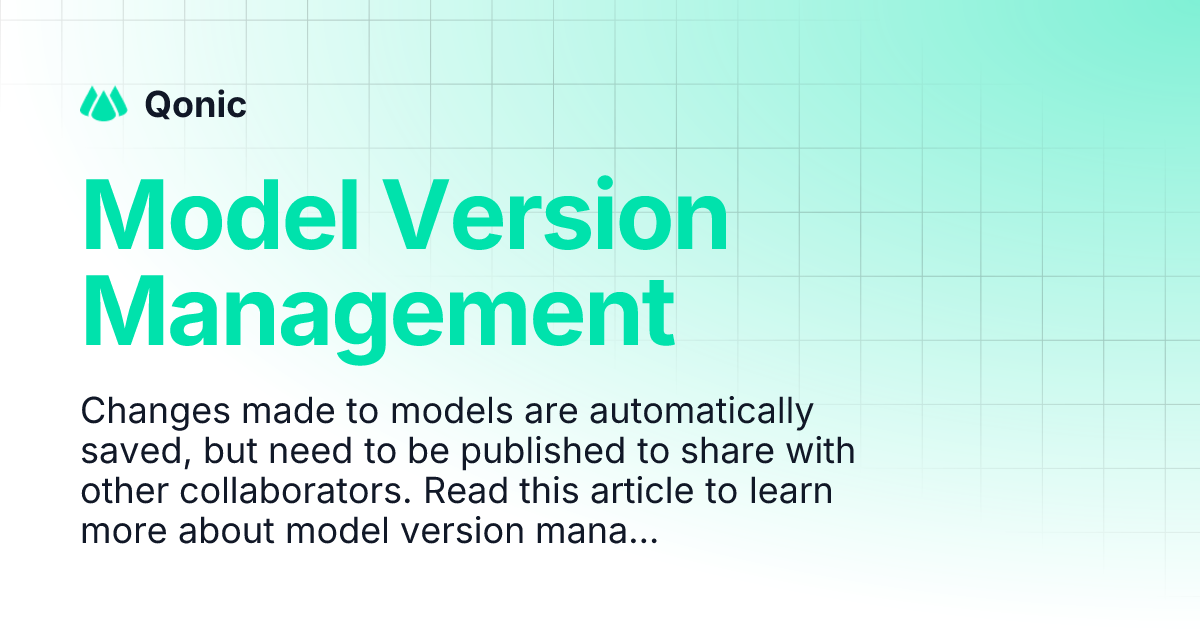Model Version Management | Qonic